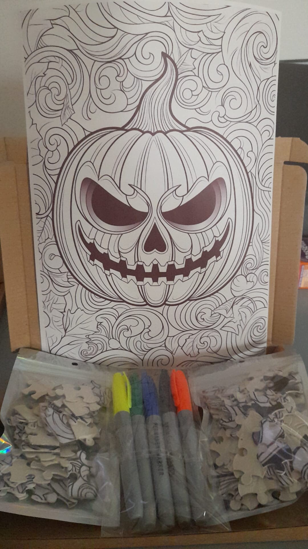 Halloween Coloring Puzzle Kit Crafty Jigsaw Handmade - Etsy