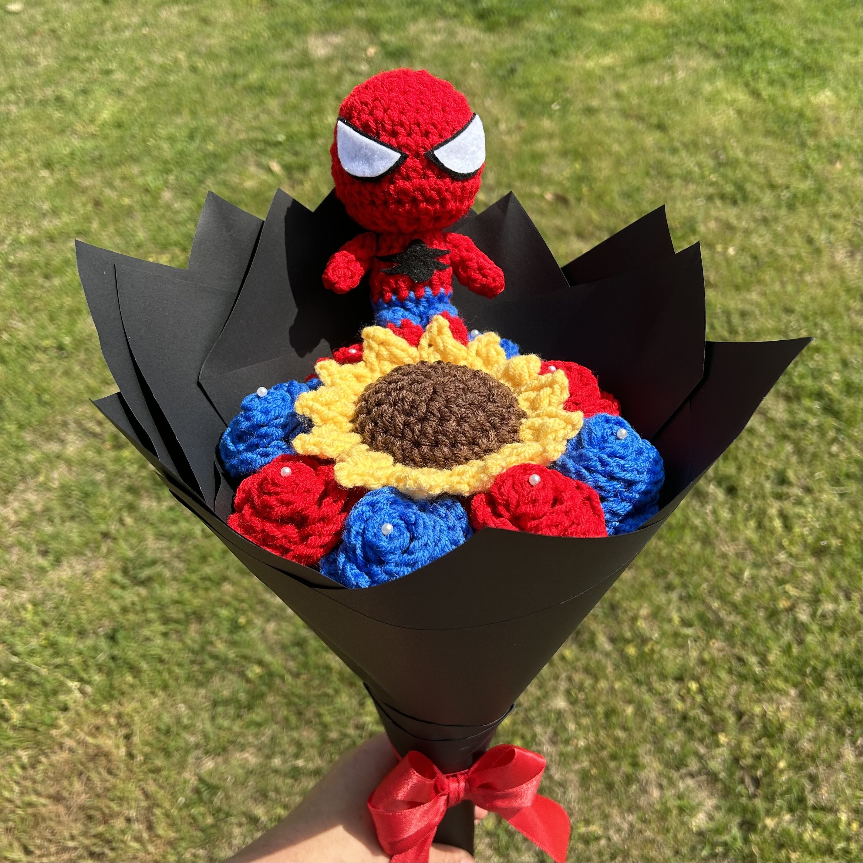Crochet Spiderman Bouquet , Crochet Flowers , Birthdaygift ...