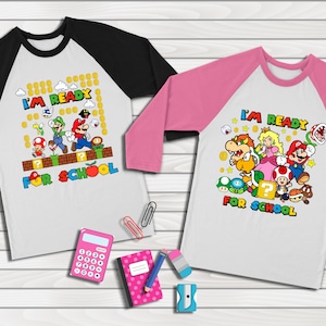 Personalized Two Sided Super Mario Back to School Shirt, Kindergarten ...