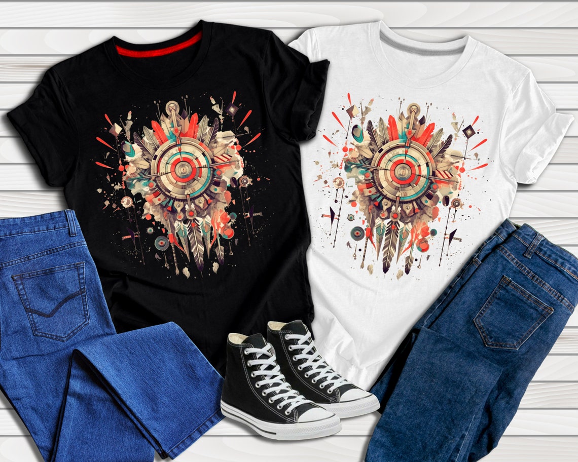 Bohemian Arrowheads Design Tshirt, Arrowhead Indian Tee, Native ...