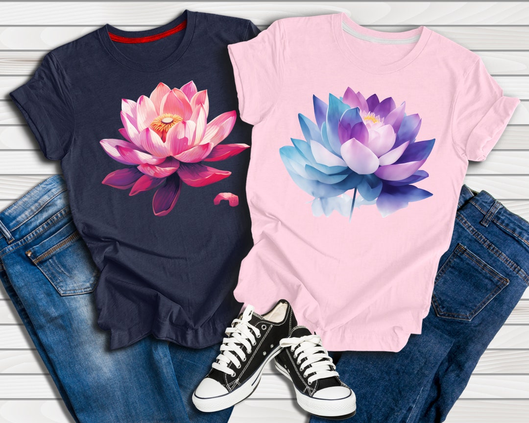 Watercolor Lotus Tee, Lotus Flower T-shirt, Lotus Design Tshirt, Water ...