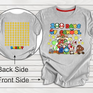 Personalized Two Sided Super Mario Back to School Shirt, Kindergarten ...
