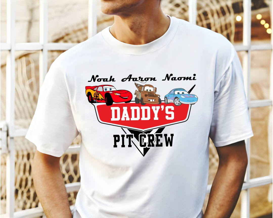 Daddy's Pit Crew Shirt, Custom Dad Shirt With Kid Names, Fathers Day ...