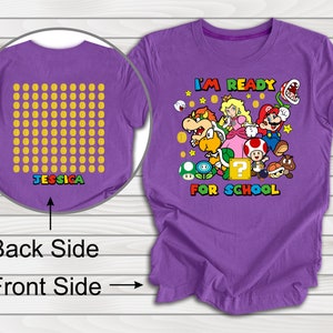 Personalized Two Sided Super Mario Back to School Shirt, Kindergarten ...