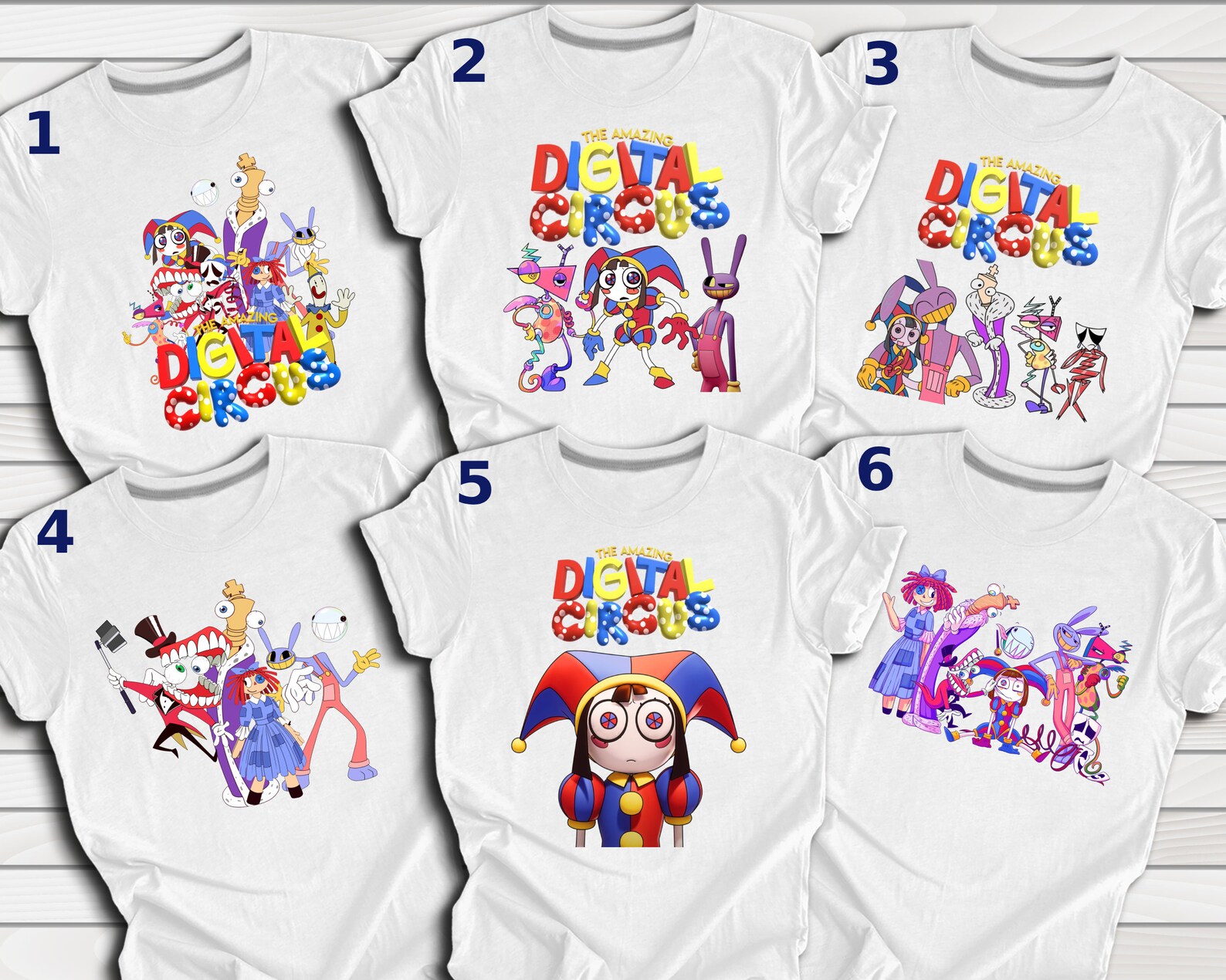 Amazing Digital Circus Tshirt, Circus Characters Pomni and Friends ...