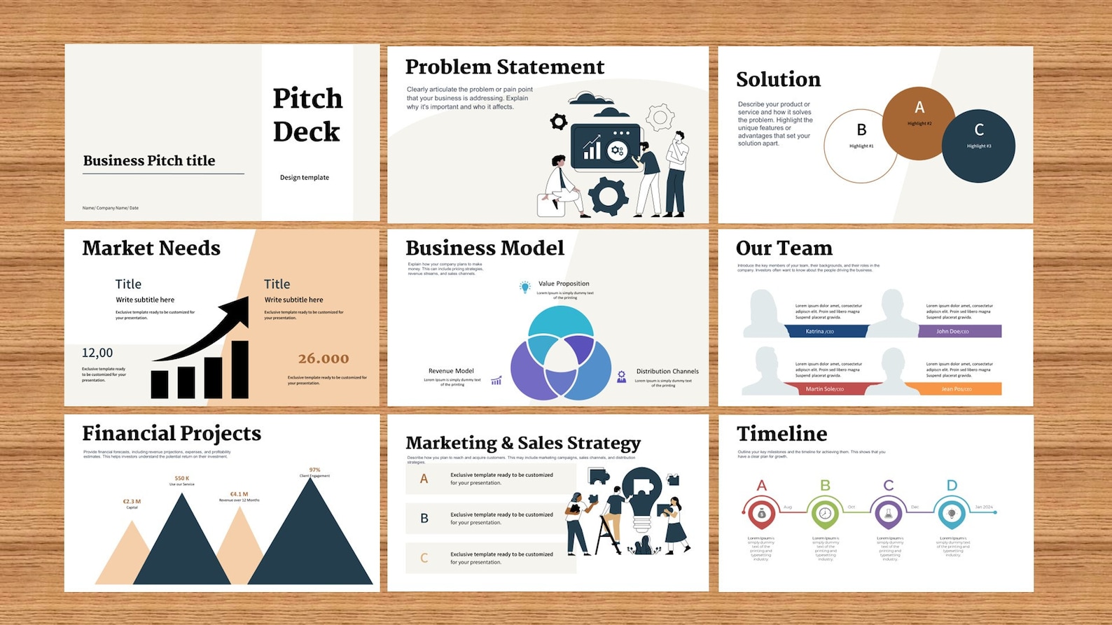 Professional Business Pitch Presentation Template - Editable Powerpoint ...