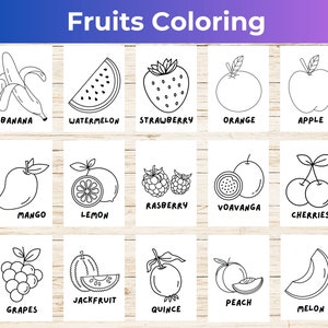 Buy Fruit Coloring Pages, Fruit Coloring Book for Kids, Boys, Girls ...