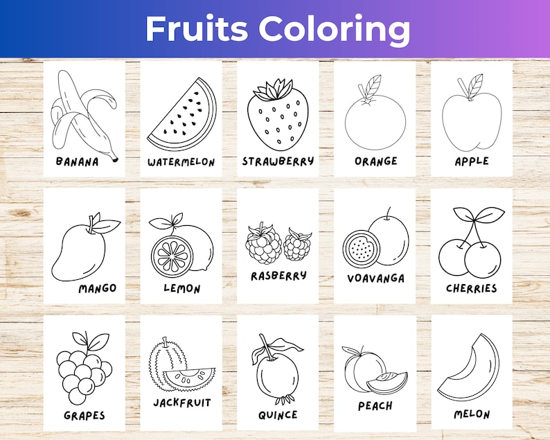 Buy Fruit Coloring Pages, Fruit Coloring Book for Kids, Boys, Girls ...