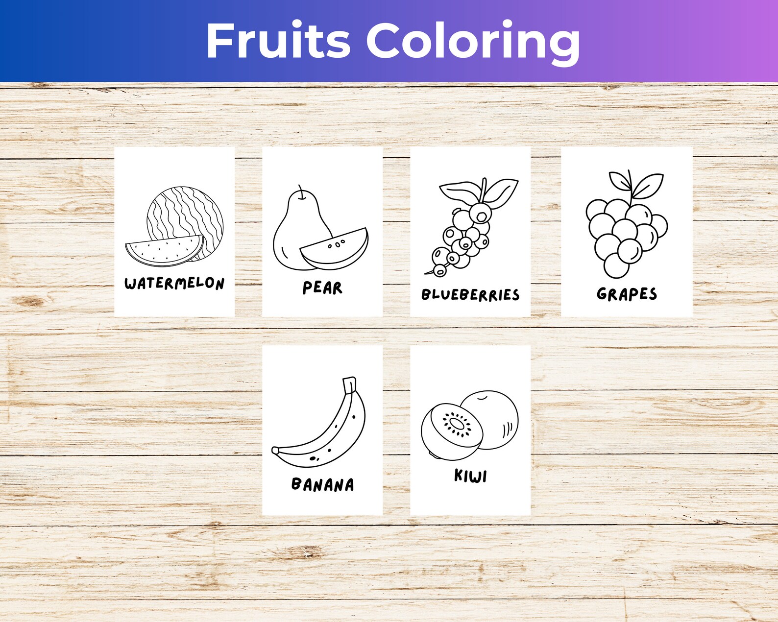 Buy Fruit Coloring Pages, Fruit Coloring Book for Kids, Boys, Girls ...