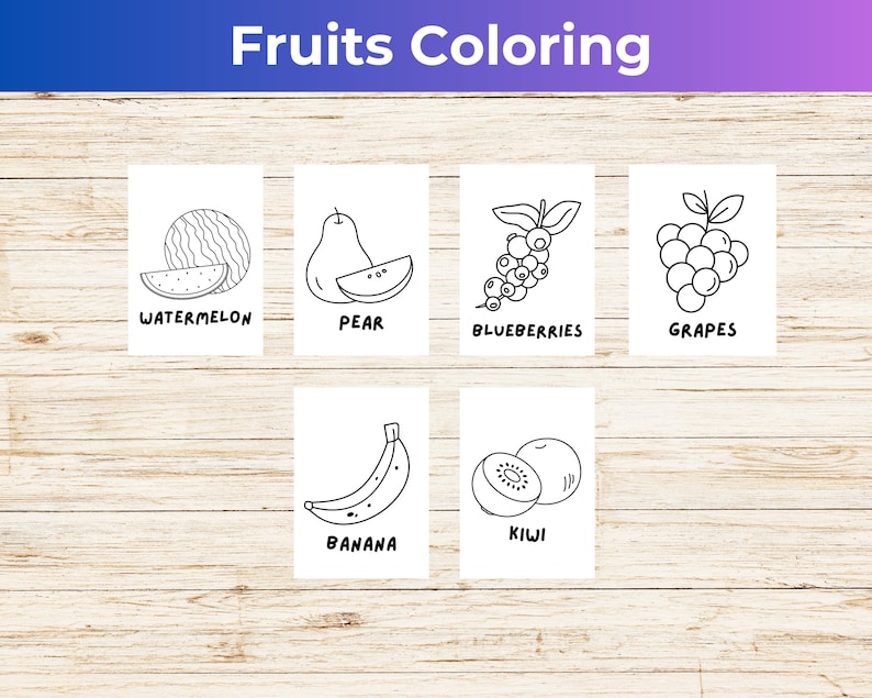Buy Fruit Coloring Pages, Fruit Coloring Book for Kids, Boys, Girls ...