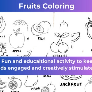 Buy Fruit Coloring Pages, Fruit Coloring Book for Kids, Boys, Girls ...