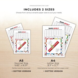 Saveopoly Savings Challenge: Printable Budgeting Game (A4/A5 PDF) - Etsy
