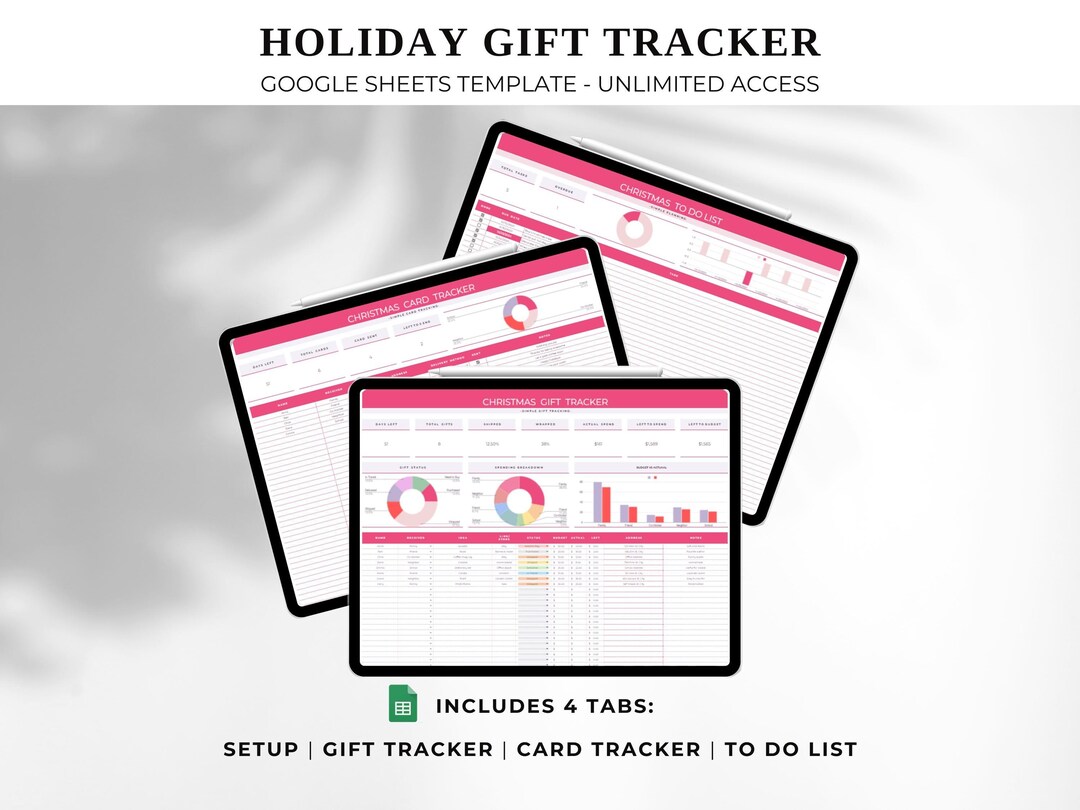 Gift Tracker Spreadsheet: Holiday Budget Planner - Beginner Friendly - Etsy