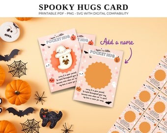 PRINTABLE Spooky Hug Display Cards Digital PDF DIY Packaging Labels for ...