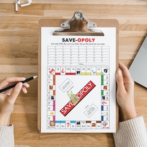 Saveopoly Savings Challenge: Printable Budgeting Game (A4/A5 PDF) - Etsy