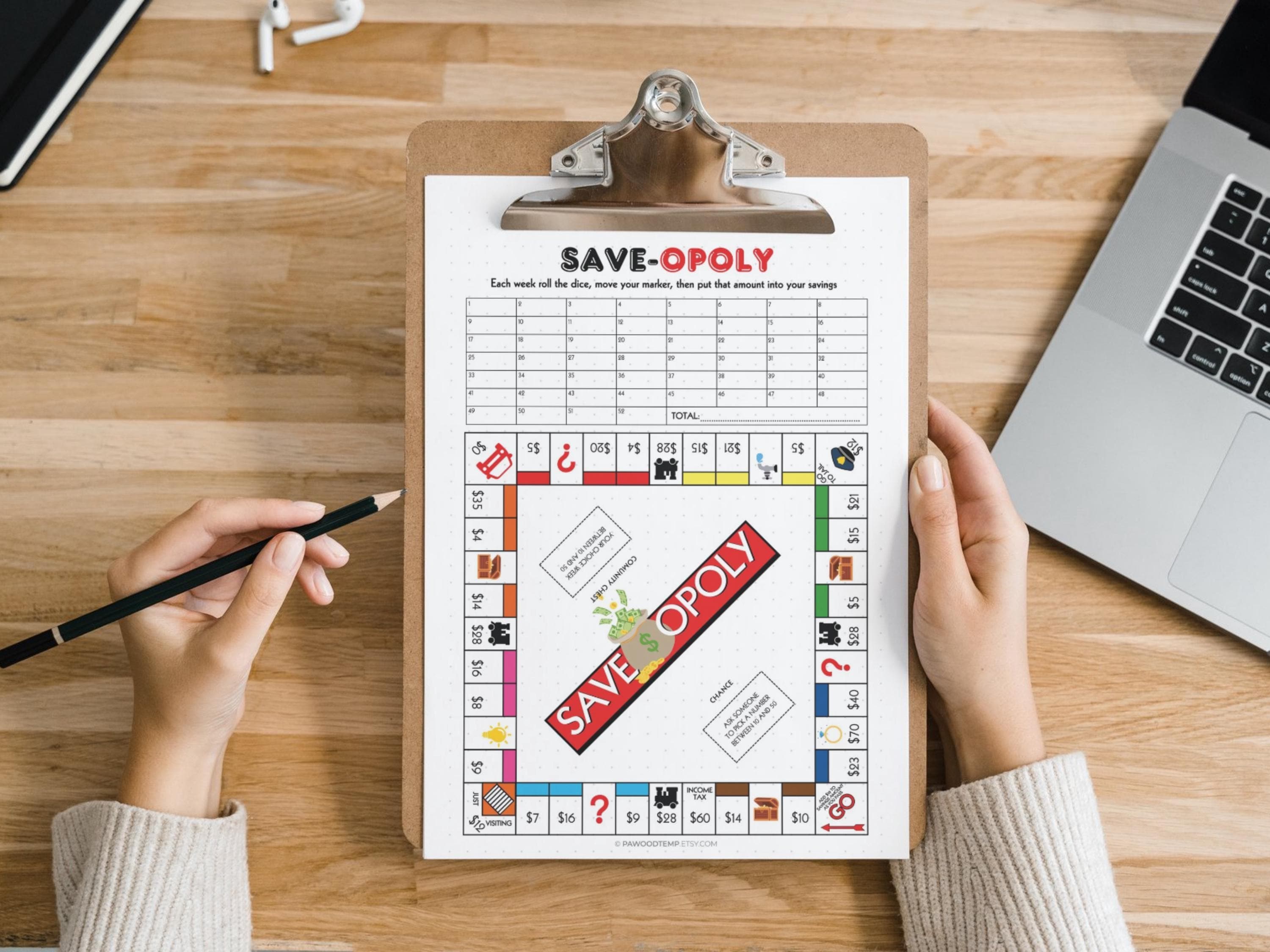 Saveopoly Savings Challenge: Printable Budgeting Game (A4/A5 PDF) - Etsy