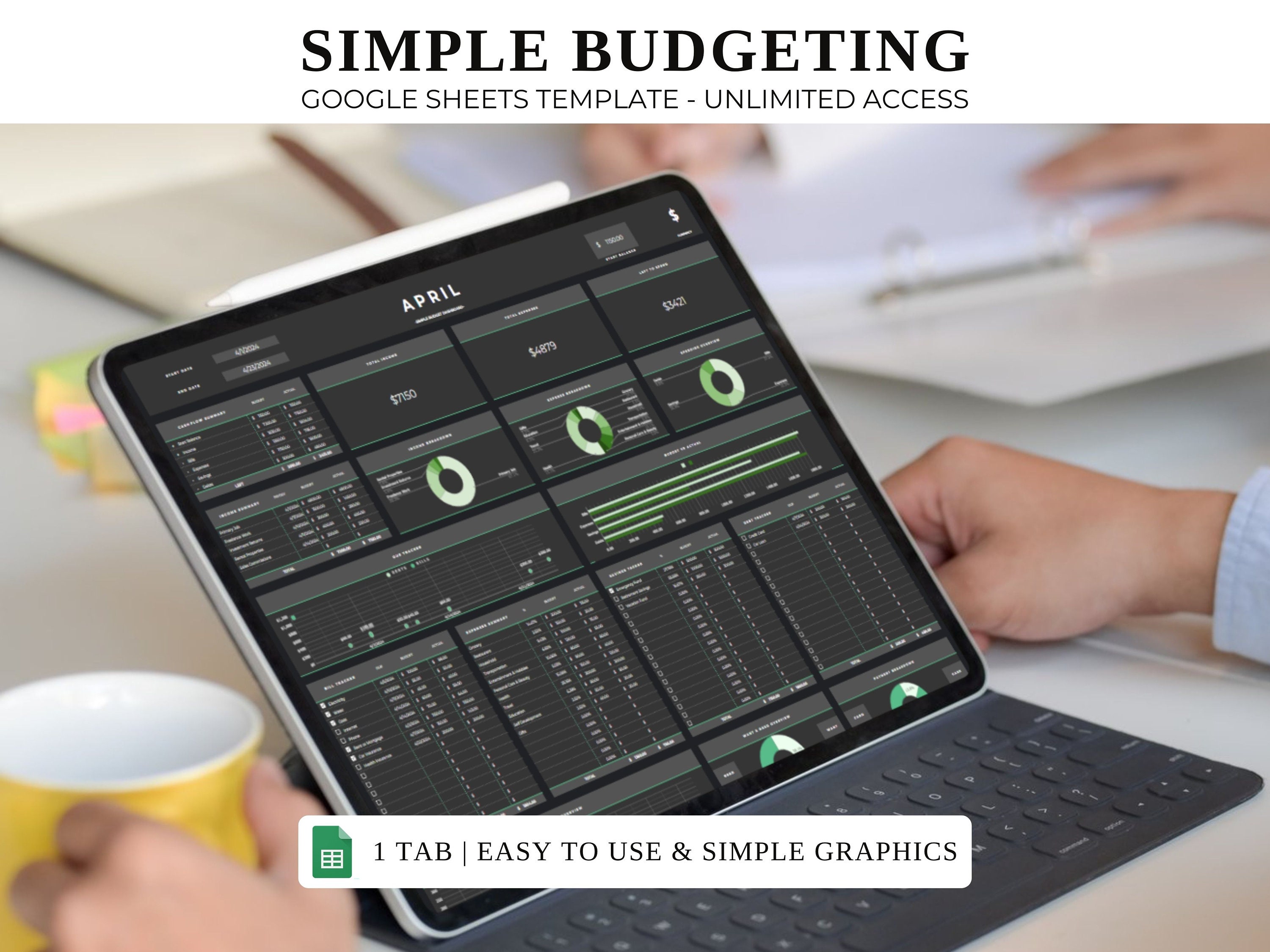 Google Sheets Budget Planner Monthly & Weekly Expense Tracker Personal ...