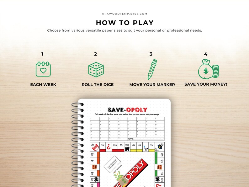 Saveopoly Savings Challenge: Printable Budgeting Game (A4/A5 PDF) - Etsy