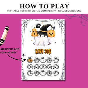 Cute Ghost Savings Printable Set: Spooky Challenge, Budget Blinder ...