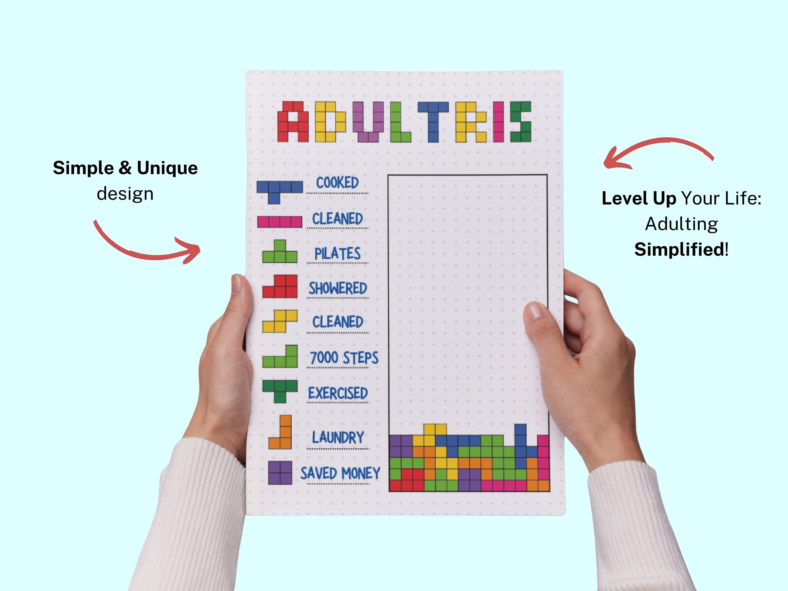 ADULTING TRACKER Tetris Edition Printable Task & Habit Tracker Adultris ...