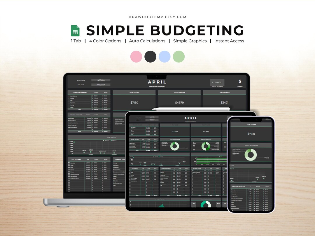 Beginner Budget Template & Expense Tracker - Google Sheets Finance ...