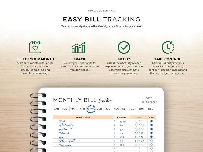 Bill Tracker Bundle & Printable Finance Planner - A4/a5/letter/half ...
