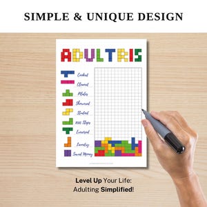 ADULTING TRACKER Tetris Edition - Printable Task & Habit Tracker ...