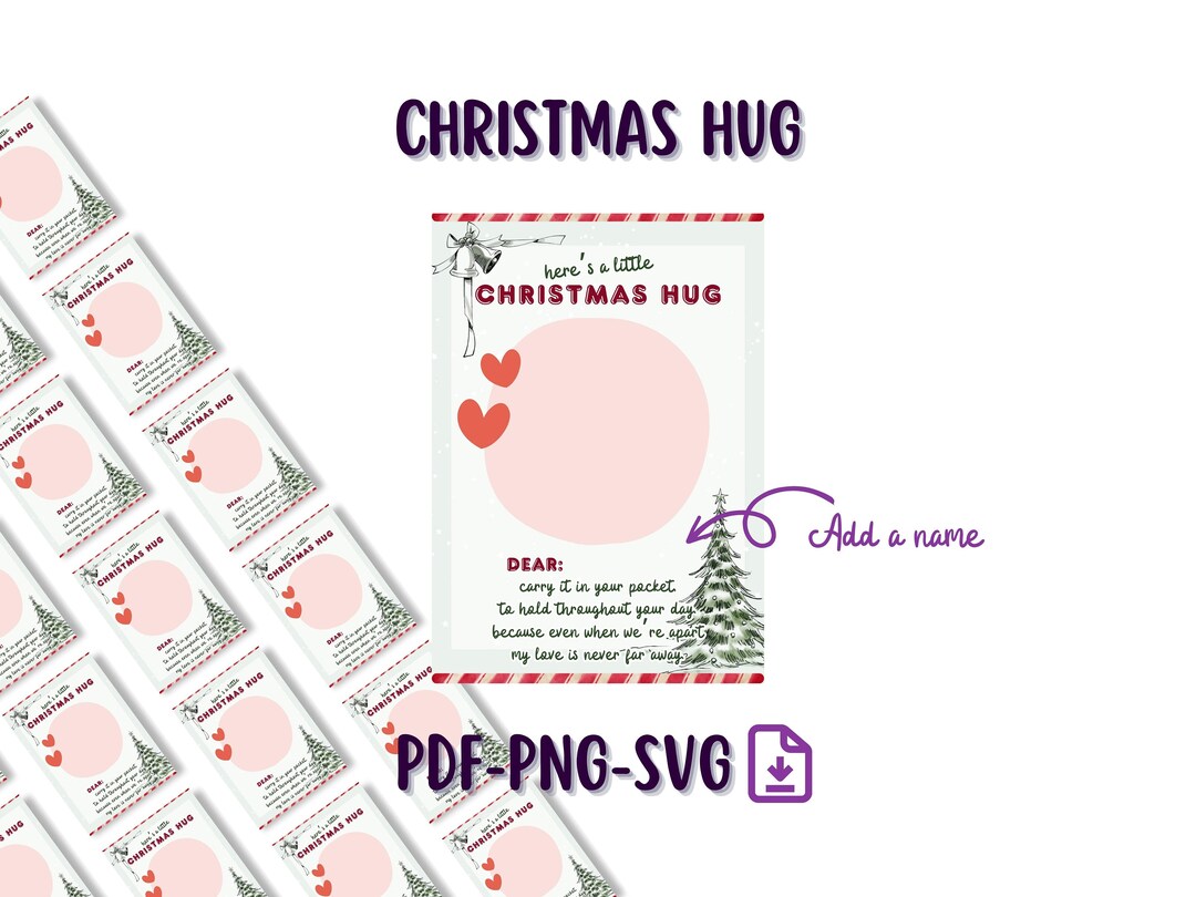 Personalized Christmas Hug Card: Handprint Gift Basket Template ...