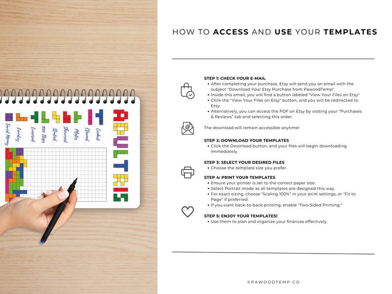 Tetris Adulting Tracker: Fun Habit & Task Journal (A4/A5 Printable) - Etsy