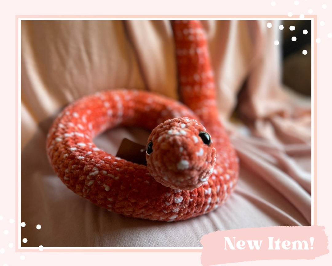 Handmade Crochet Snake Variegated Multi Colored Soft Snuggle Snake ...