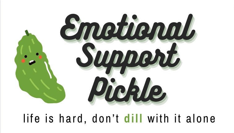 Emotional Support Pickle Vendor Market Card PDF to Go With Crochet ...