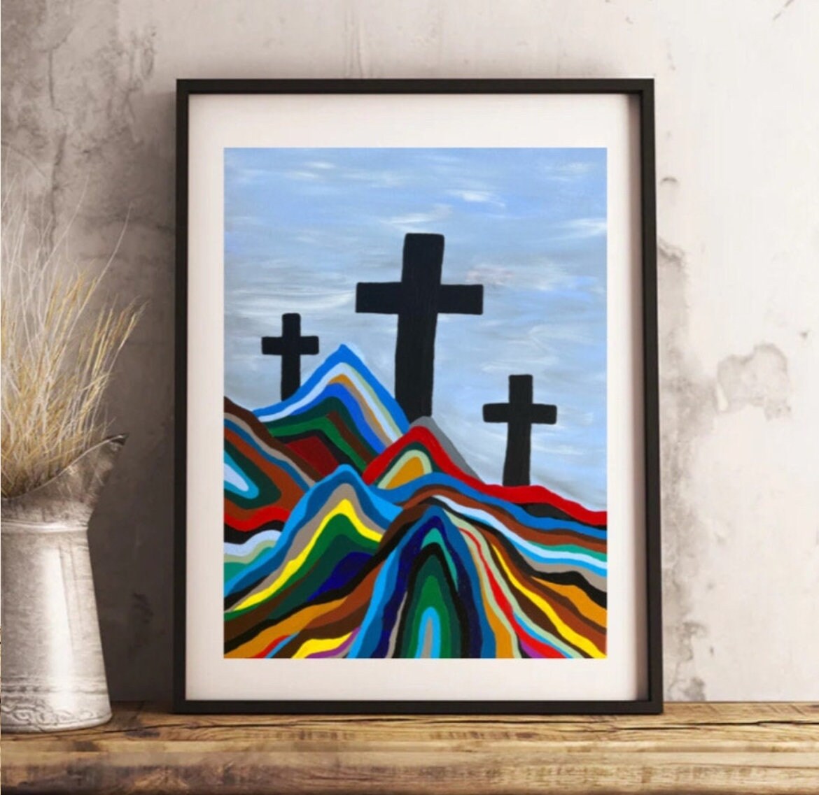Jesus Cross, Crucifix, Poster Print, Colourful Christian Art - Etsy
