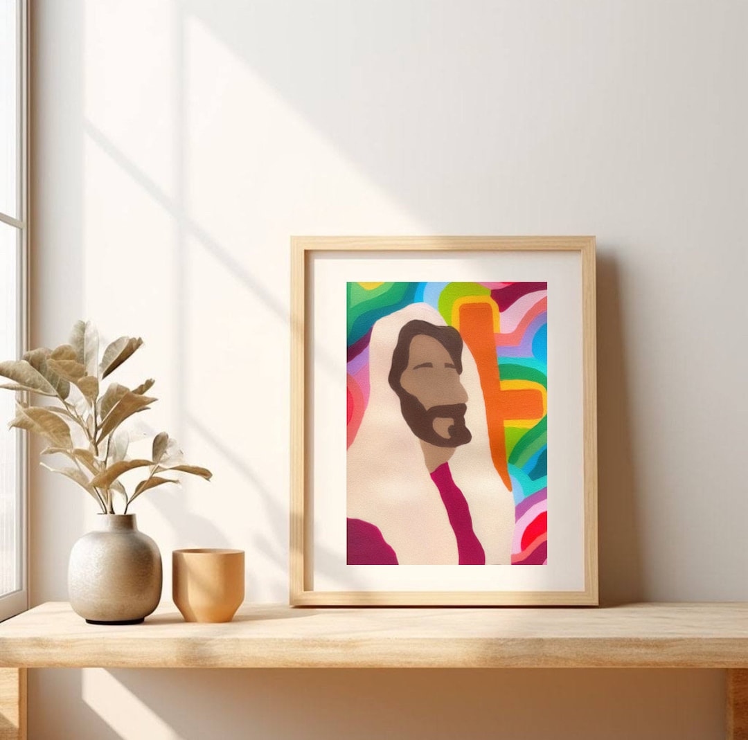 Jesus Christ Poster Print, Colourful Christian Art - Etsy