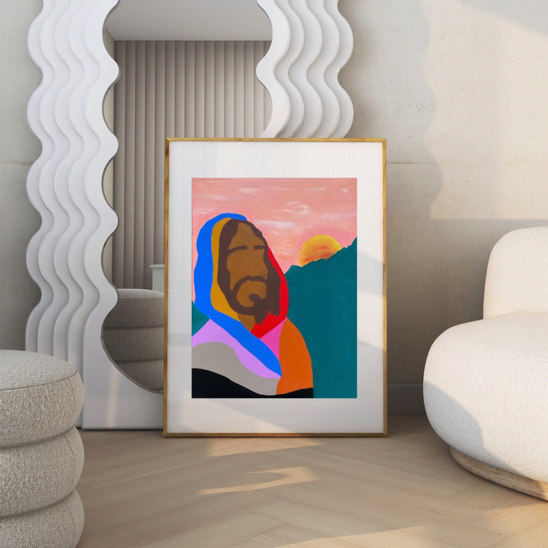Jesus Christ Poster Print, Colourful Christian Art - Etsy