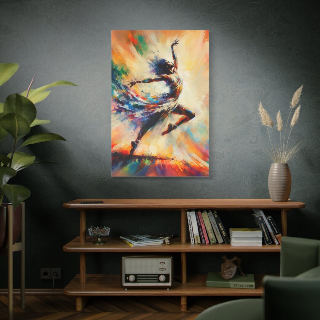 Colorful Woman Dancer Canvas Art, Abstract Dancing Canvas, Expressive ...