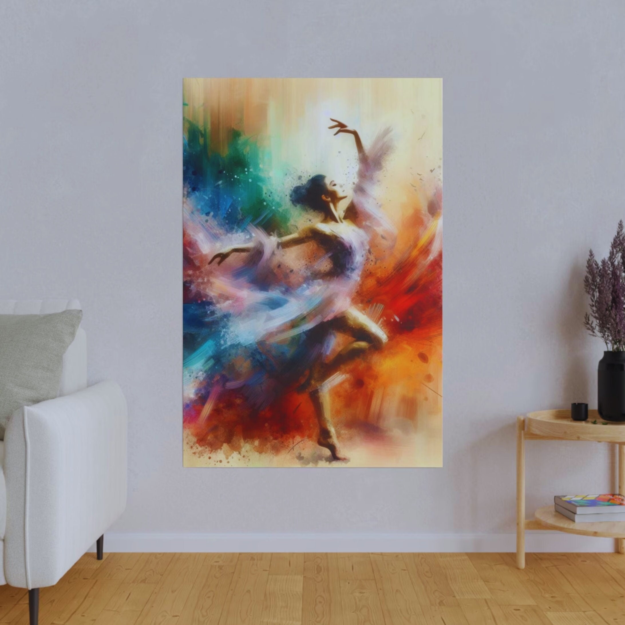 Elegant Ballet Dancer Canvas Art, Vibrant Dancing Woman Wall Art ...