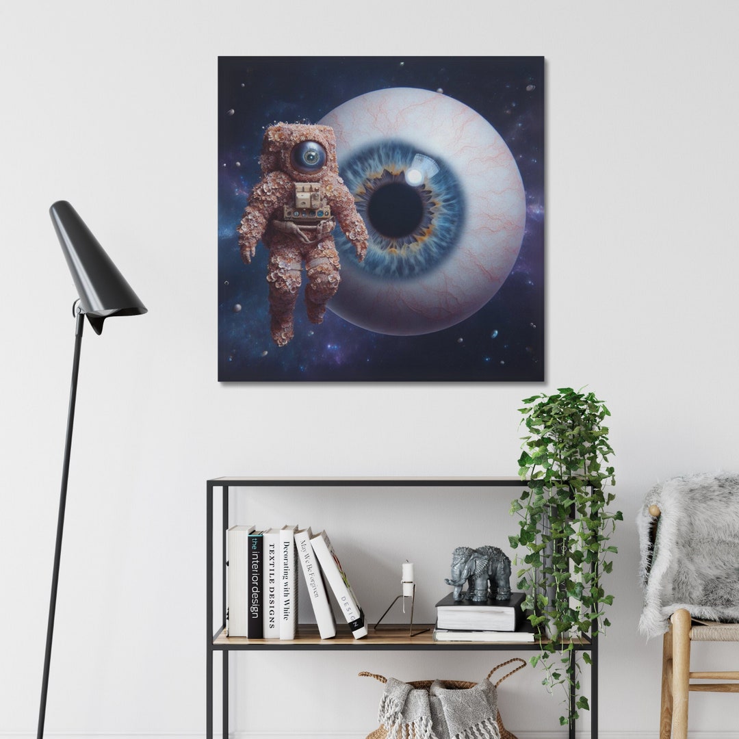 Astronaut & Eye Canvas Art: 1984 Orwell Inspired Cosmic Decor - Etsy