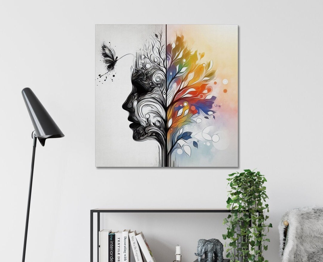 Modern Tree Artwork for Home Decor Colorful Tree Silhouette - Etsy