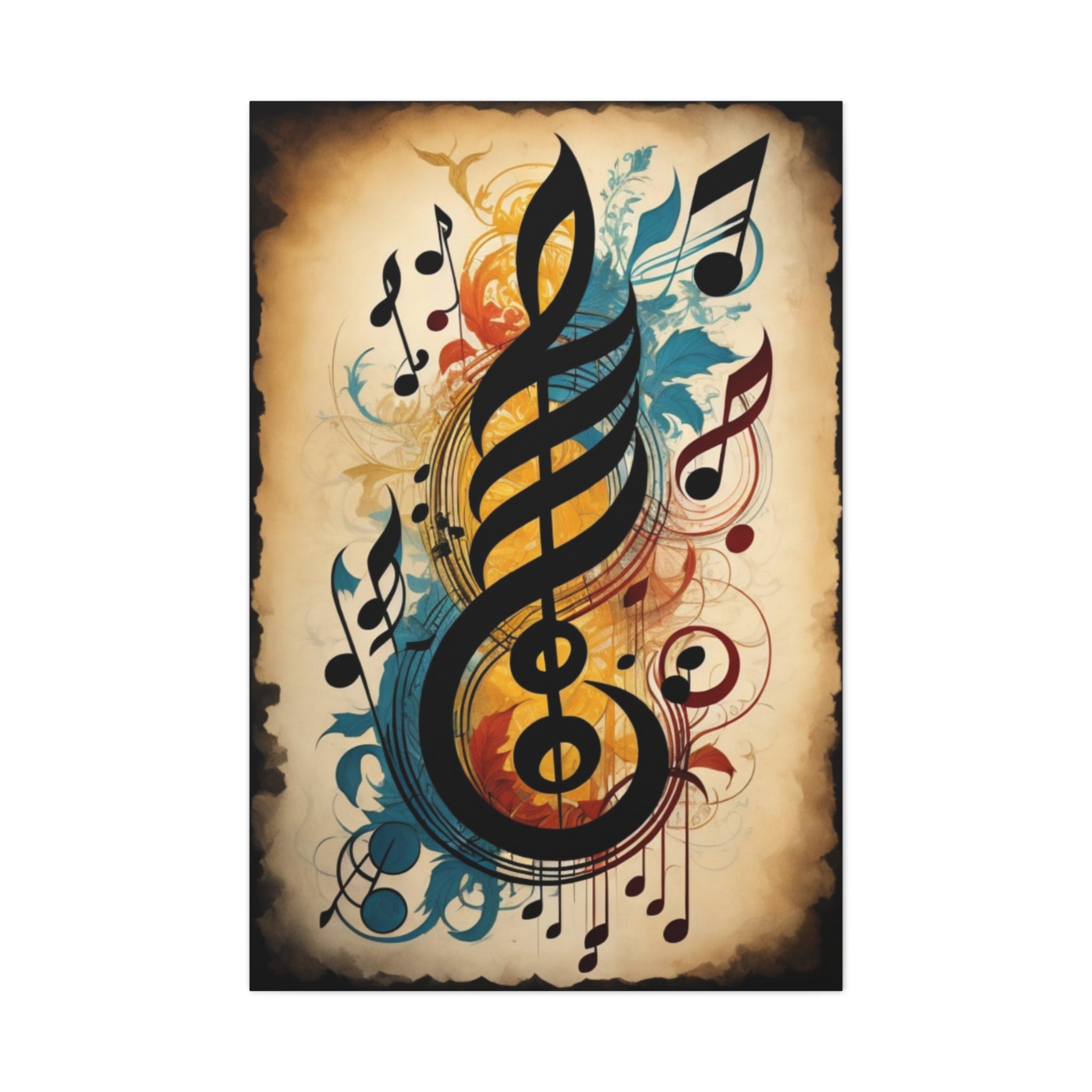 Music Note Wall Art, Modern Artistic Note Design on Canvas, Elegance ...