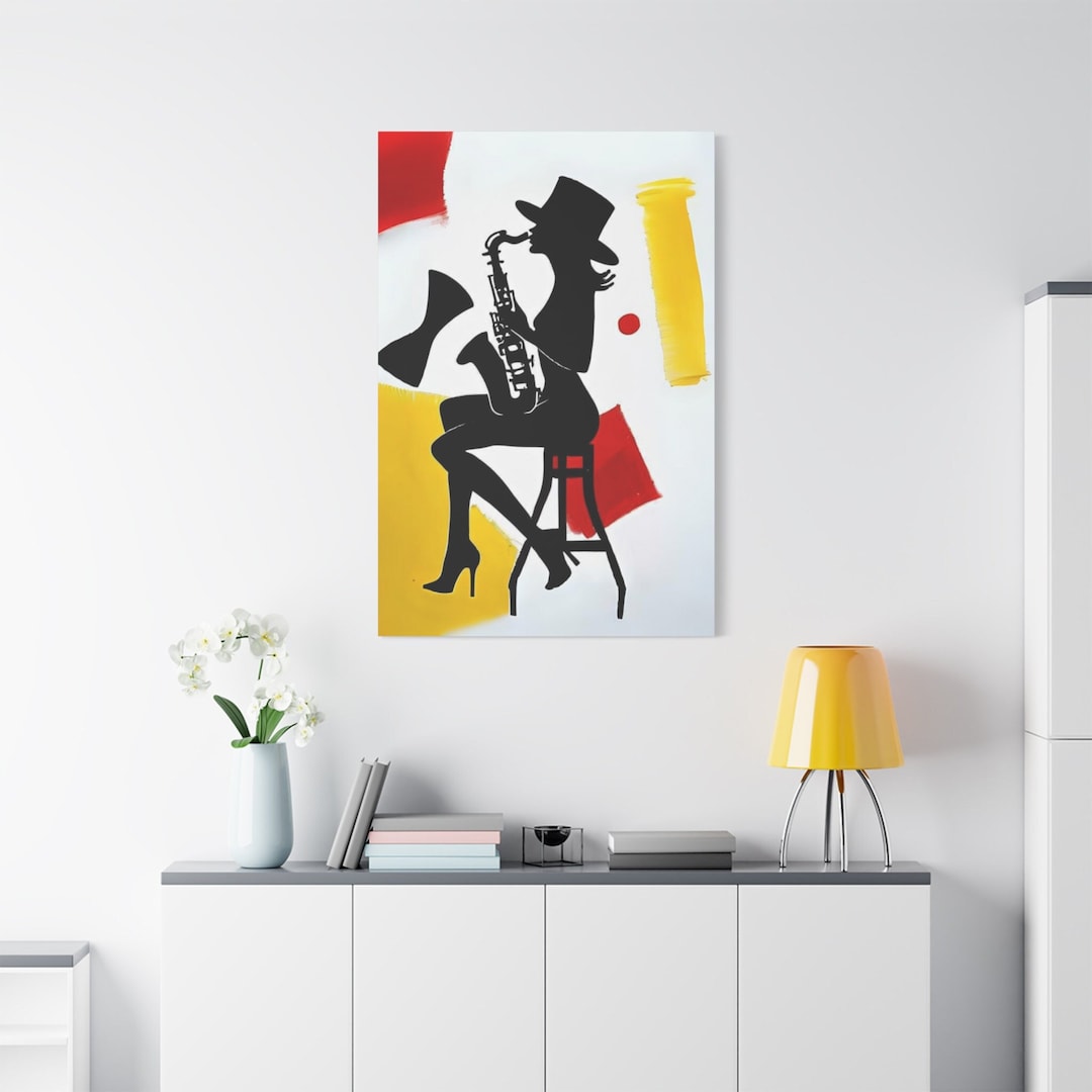 Jazz Music Wall Art, Musician Painting, Colorful Saxophone Player ...