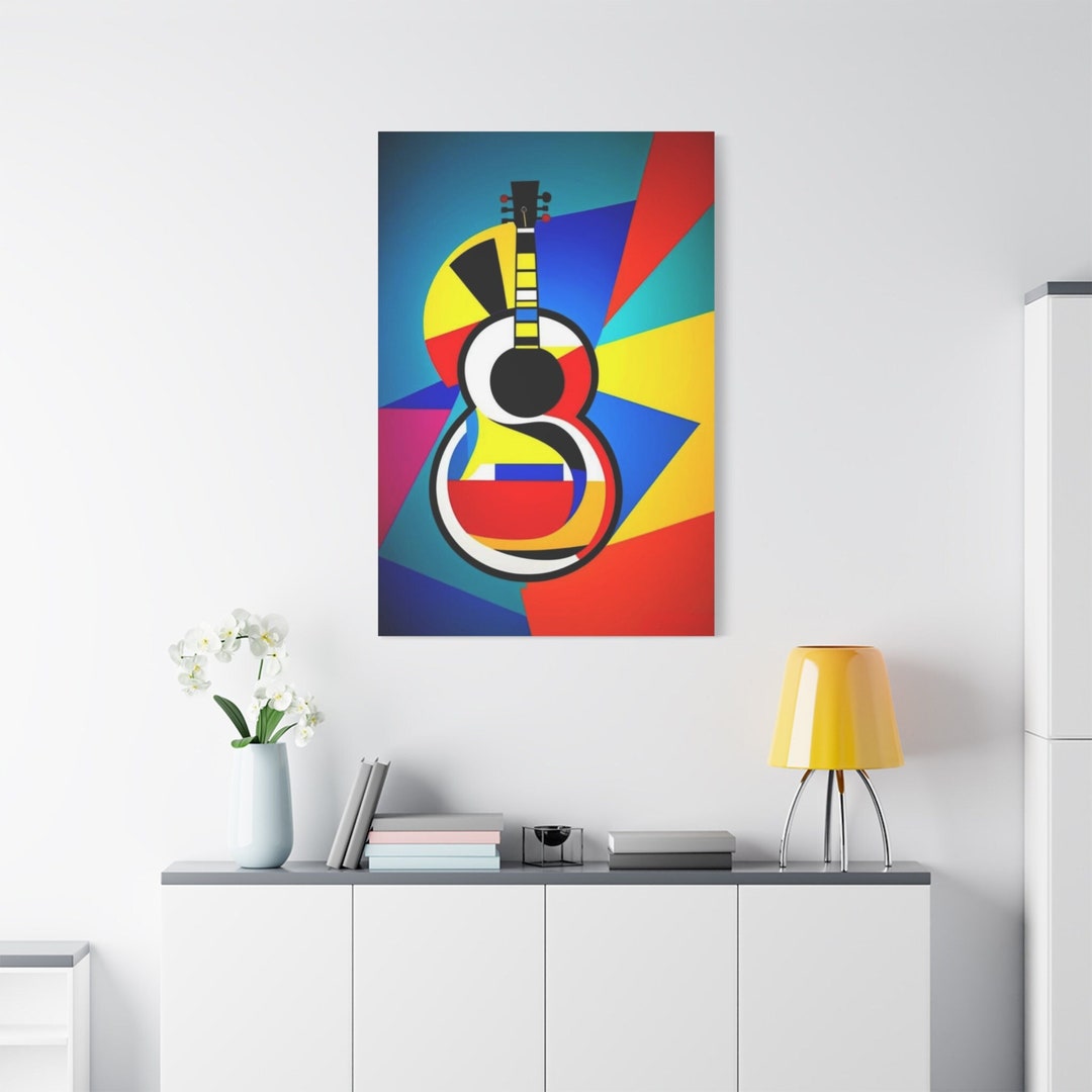 Colorful Abstract Guitar Wall Art, Guitar Canvas Art, Musical ...