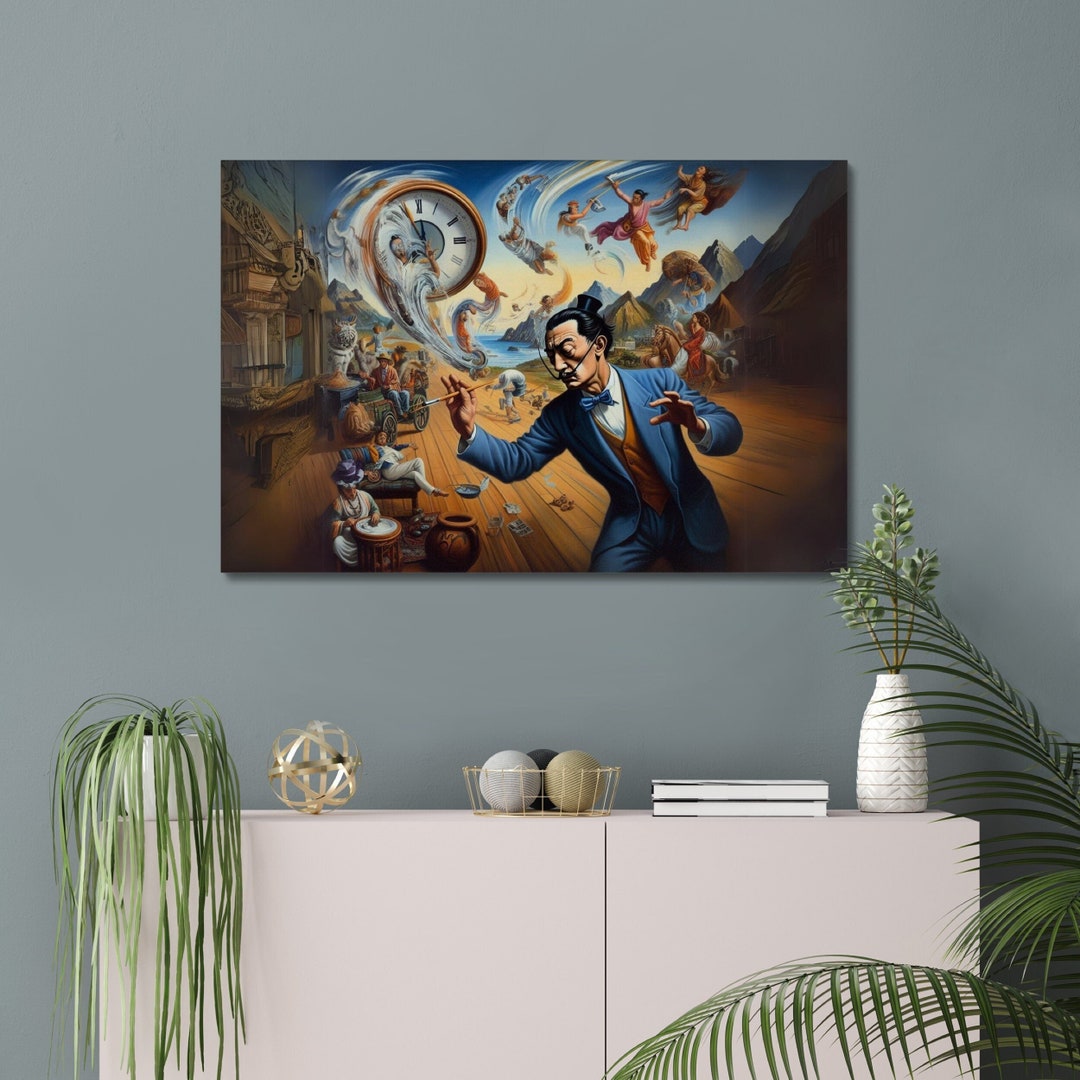 Surreal Art Canvas Print, Salvador Dali Wall Art, Time Warp Fantasy ...