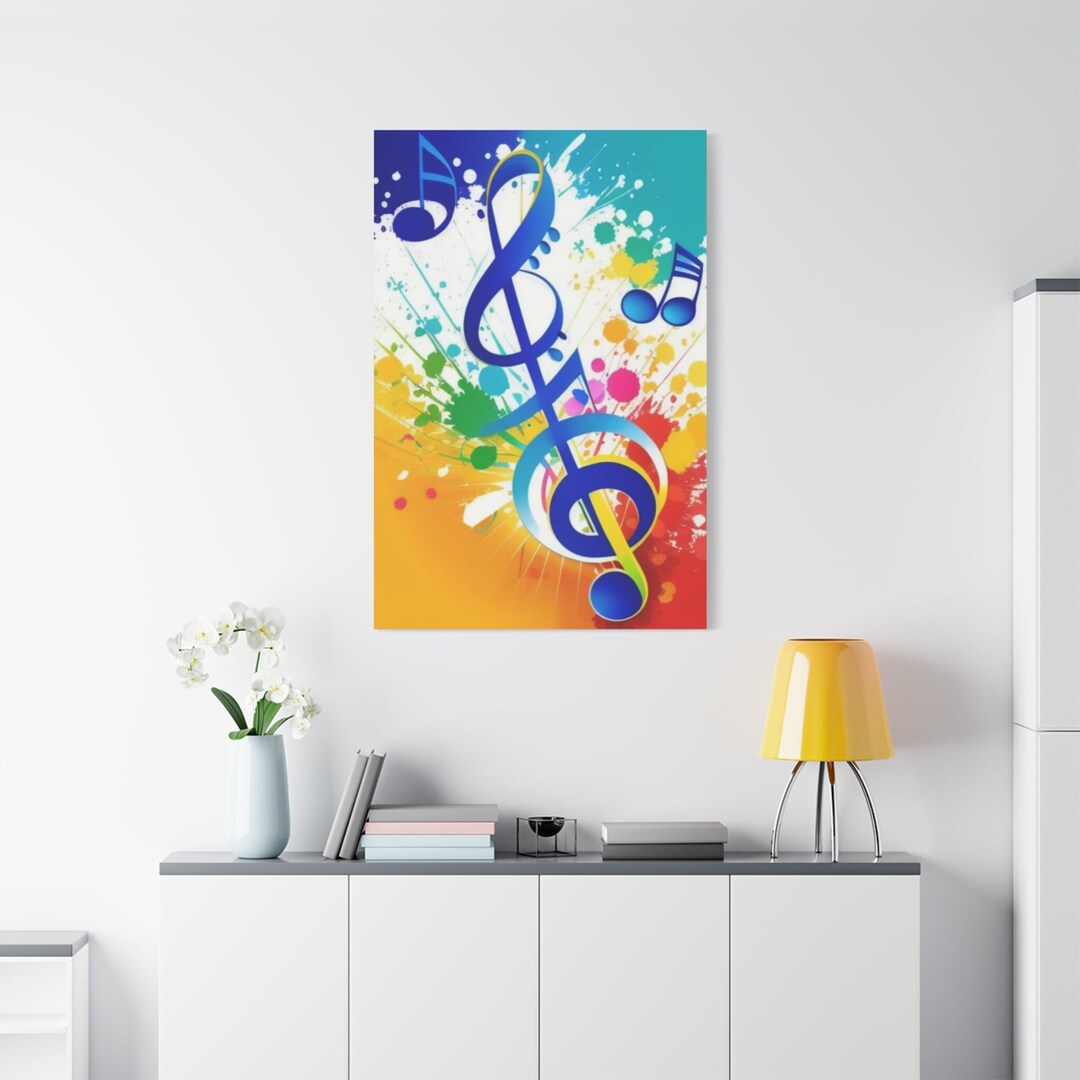 Music Note Canvas Art: Colorful Abstract Musical Painting - Etsy