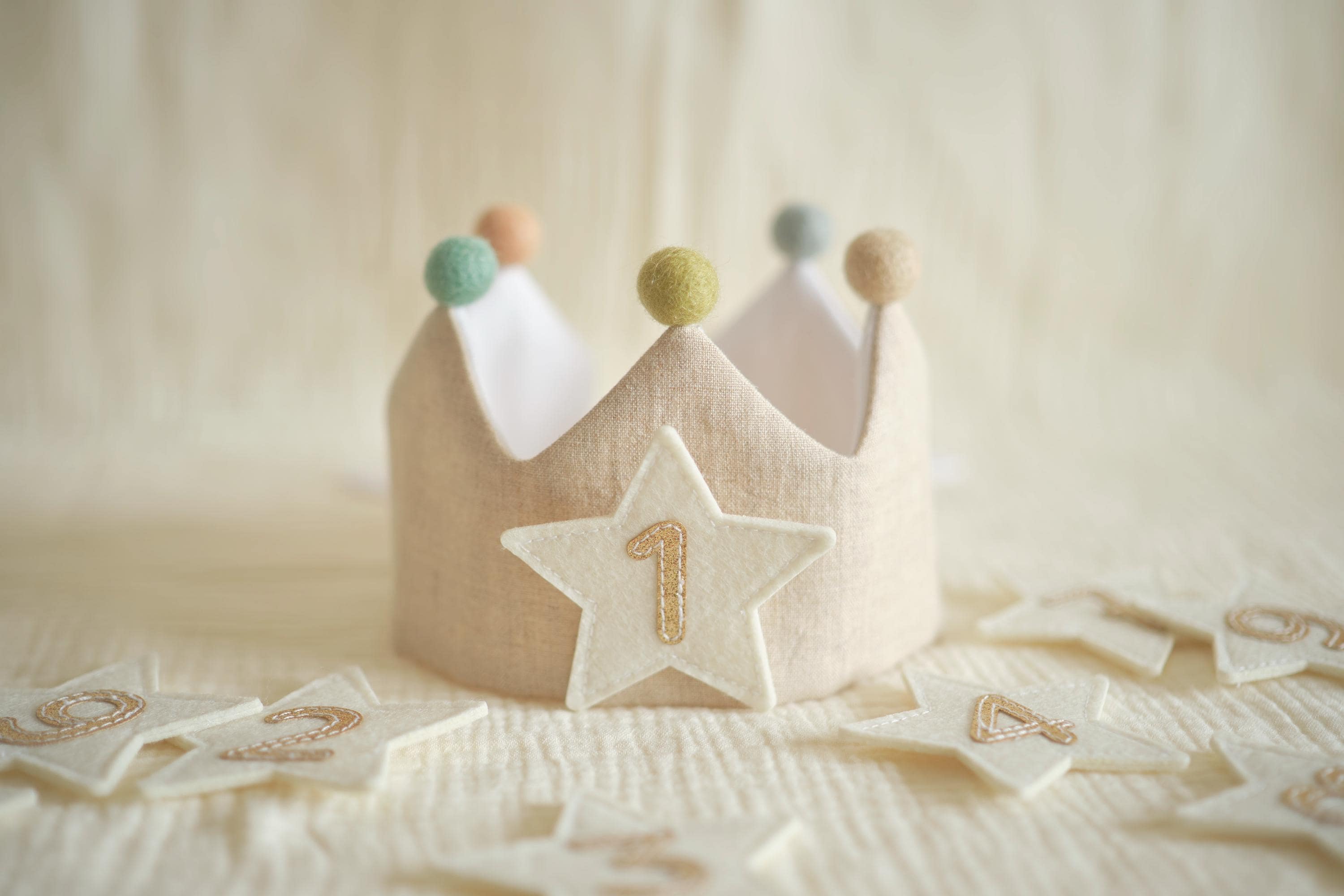 Number and Star Custom Linen Crown for Kids & Children's Birthday ...