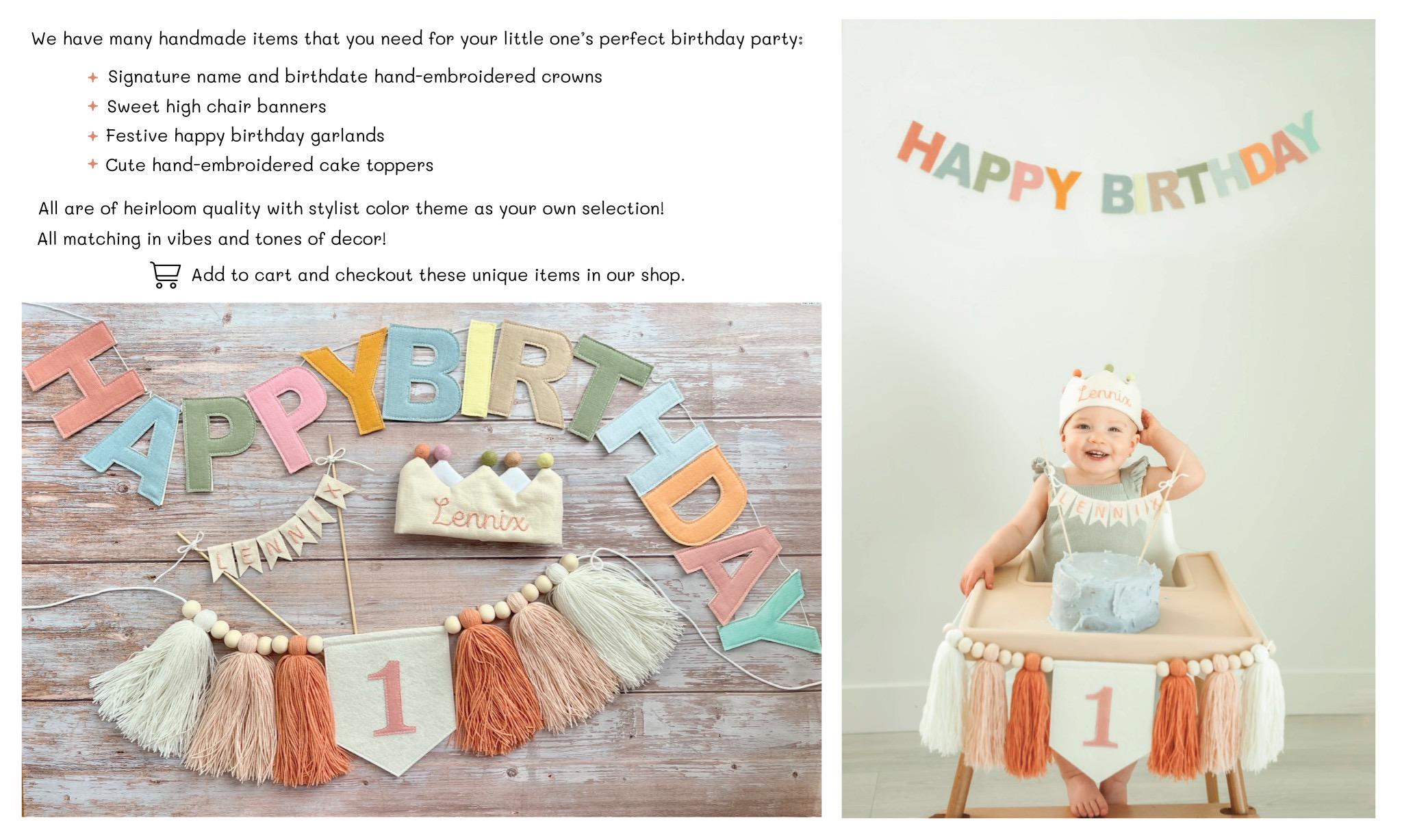 Number and Star Custom Linen Crown for Kids & Children's Birthday ...