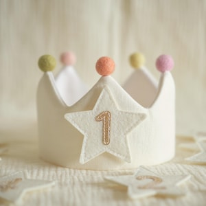 Number and Star Custom Linen Crown for Kids & Children's Birthday ...