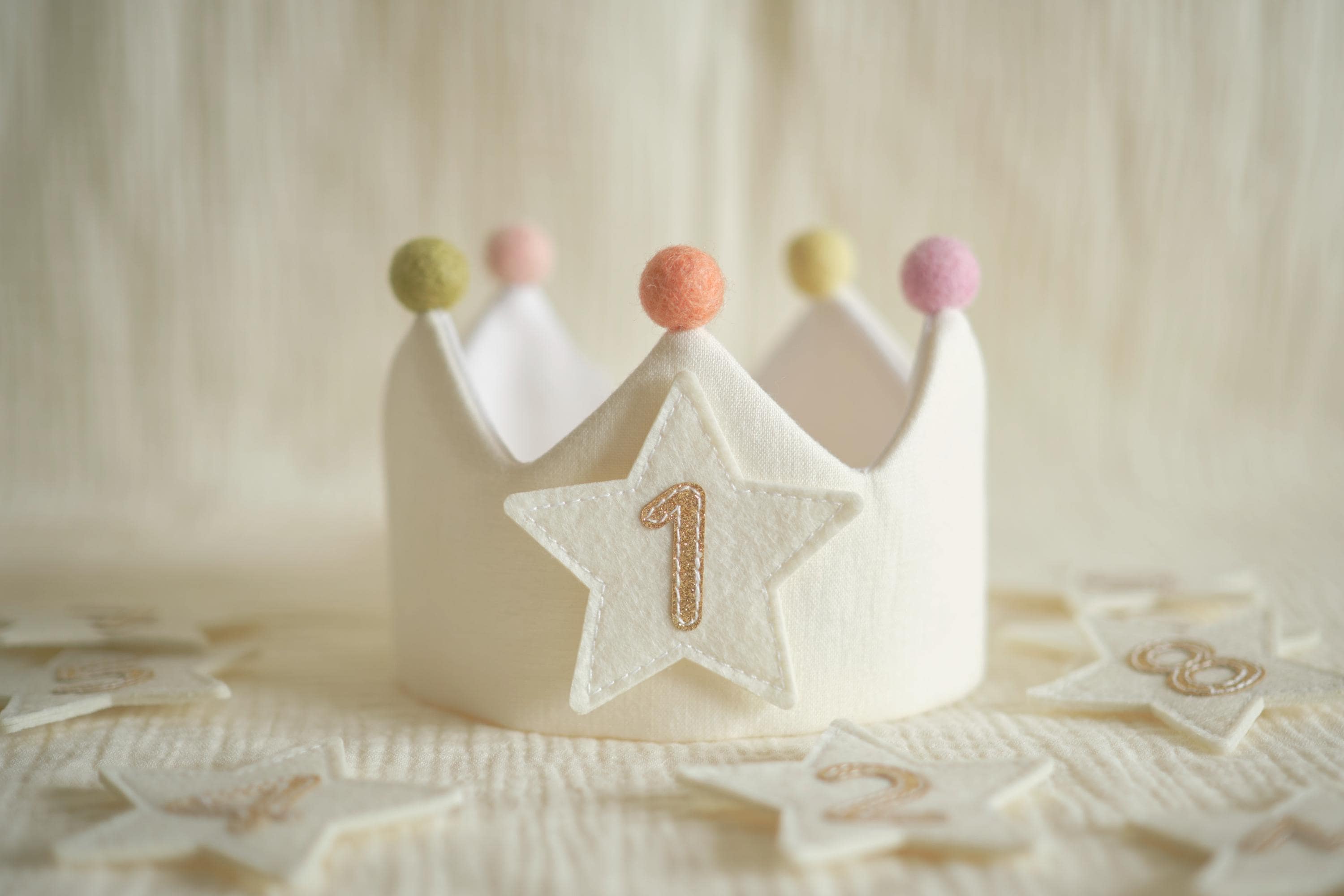Number and Star Custom Linen Crown for Kids & Children's Birthday ...