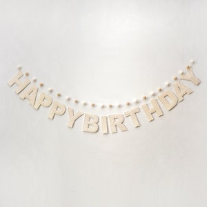 Happy Birthday Banner | Birthday Linen Garland | Party Garland ...
