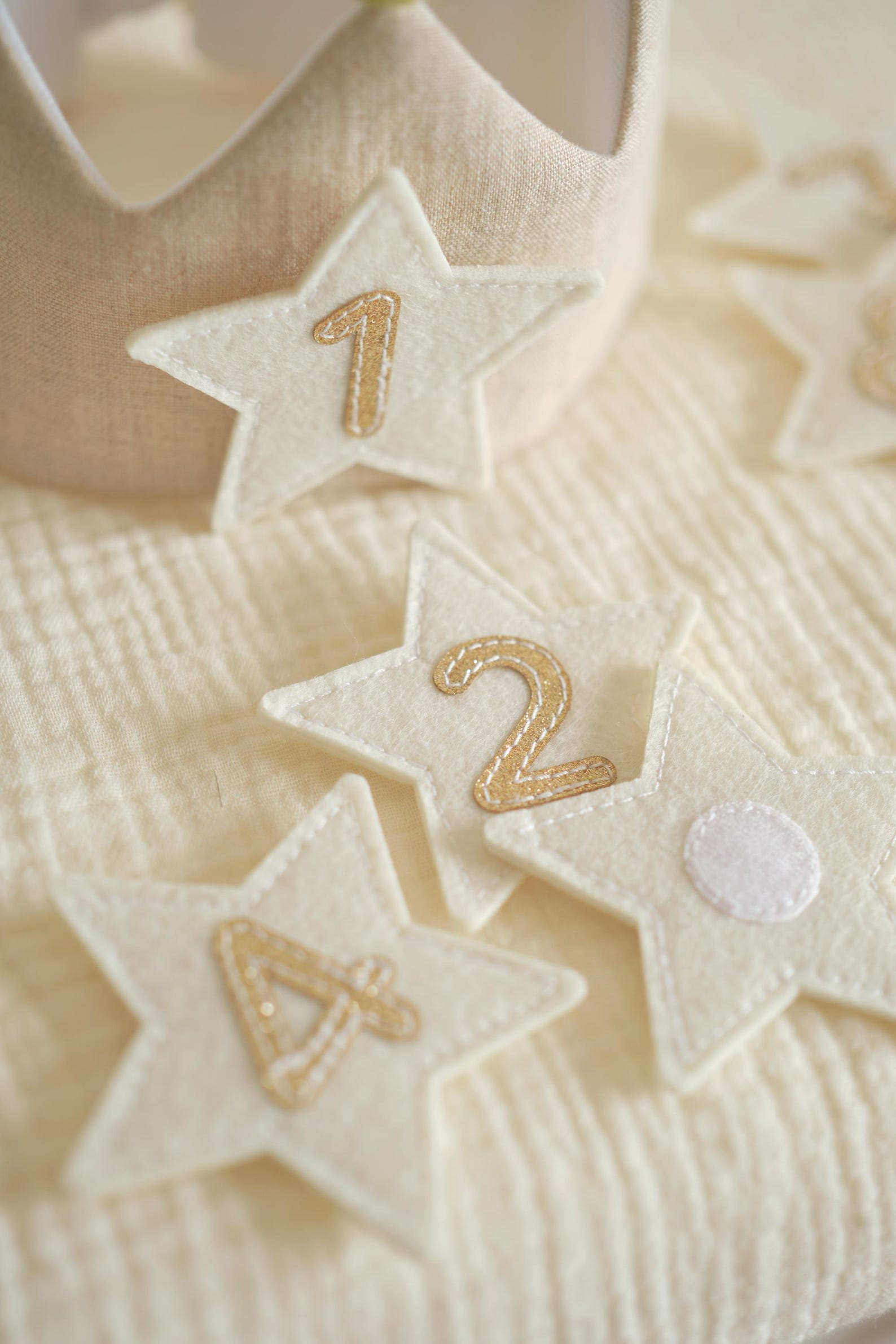 Number and Star Custom Linen Crown for Kids & Children's Birthday ...