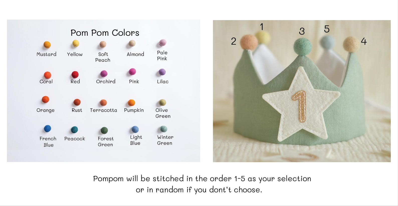 Number and Star Custom Linen Crown for Kids & Children's Birthday ...